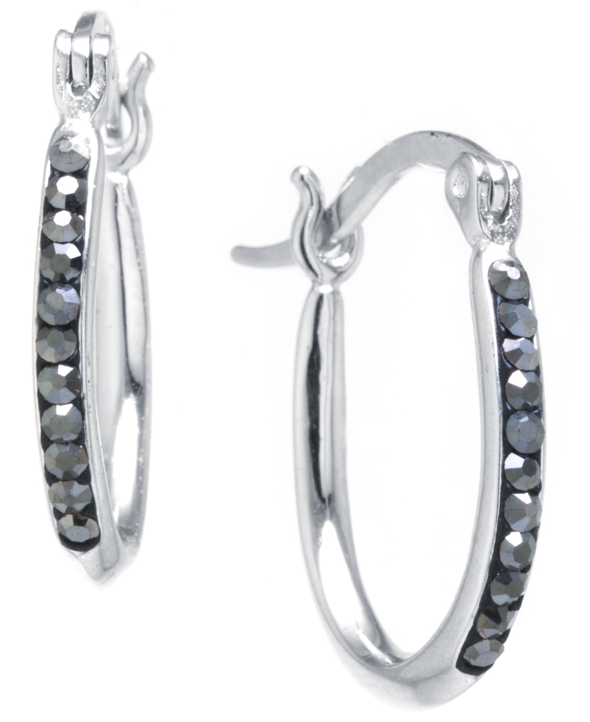 Click here for Crystal Pave Small Hoop Earrings in Sterling Silve... prices