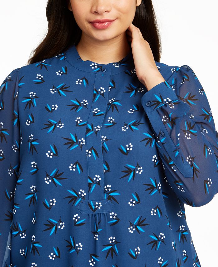 Anne Klein Plus Size Band-Collar Tunic - Macy's