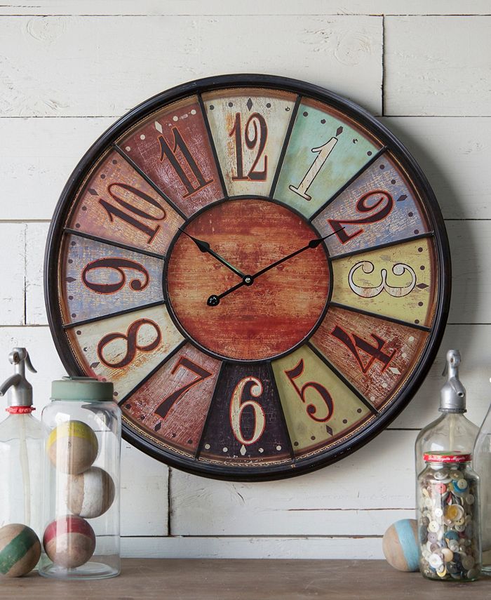 VIP Home & Garden Multi-Color 23" Round Clock - Macy's