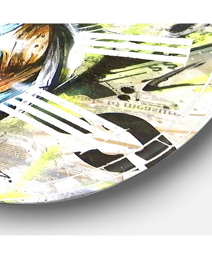 Designart Street Art Graffiti Bird Large Modern Wall Clock - 38" x 38 ...