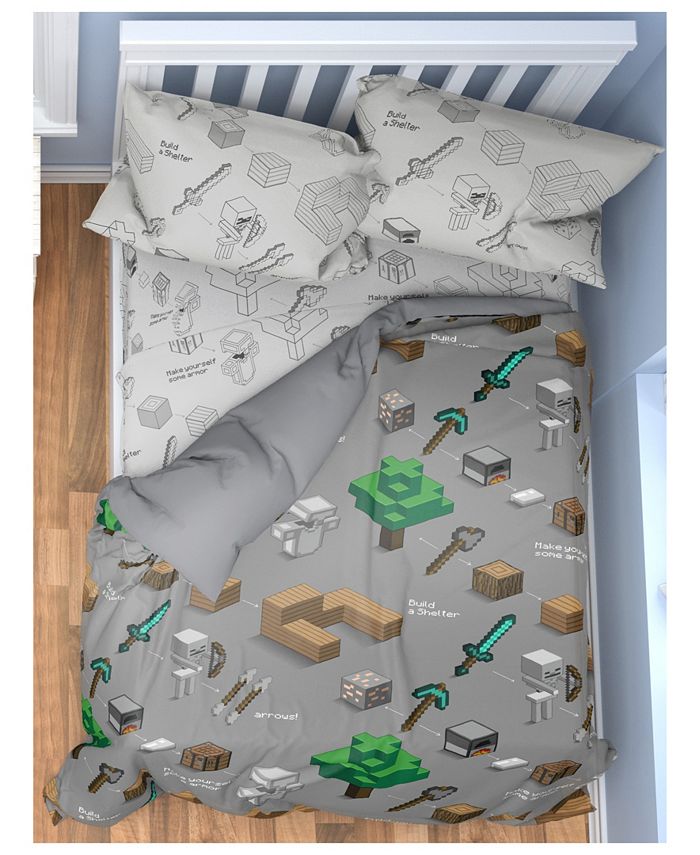 Minecraft Reversible 5-Piece Full Comforter Set - Macy's