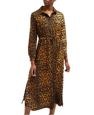 French Connection Leopard-Print Shirtdress - Macy's