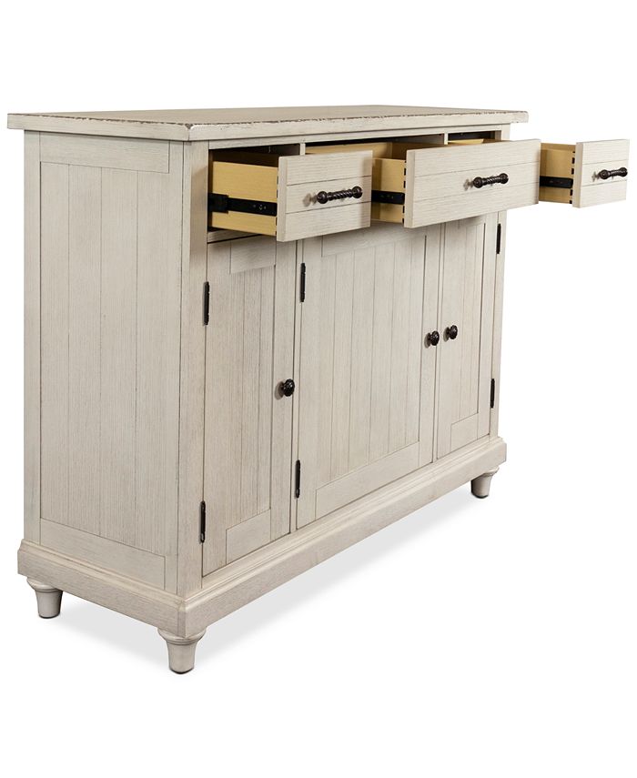 Furniture Aberdeen Off White Driftwood Dining Server - Macy's