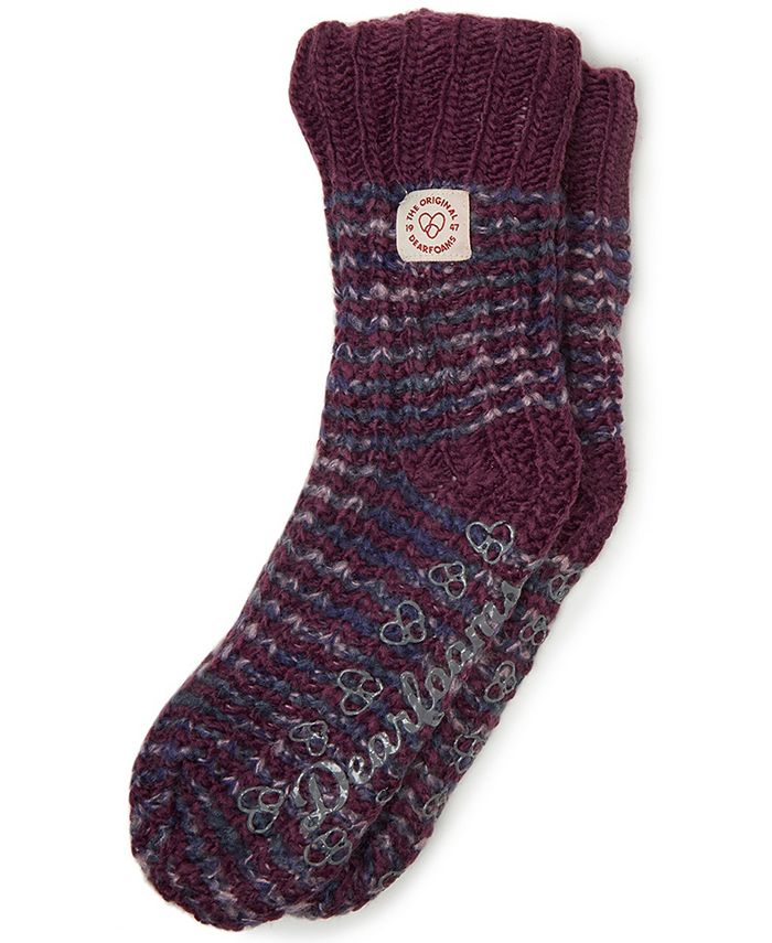 Dearfoams Space-Dye Textured Knit Flurry Slipper Sock, Online Only - Macy's