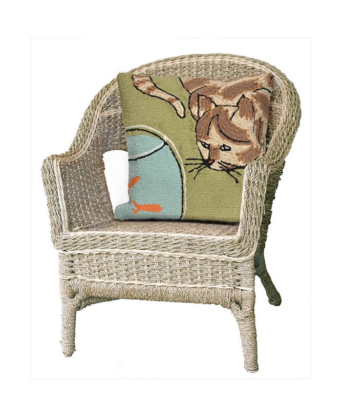 Liora Manne' Liora Manne Frontporch Curious Cat Indoor, Outdoor Pillow ...