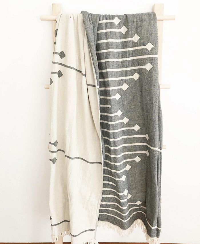 Olive and Linen Sedona Double Sided Throw - Macy's