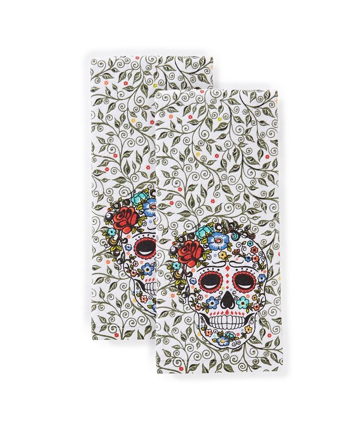Fiesta Skull & Vine Kitchen Towel, Set of 2 - Macy's