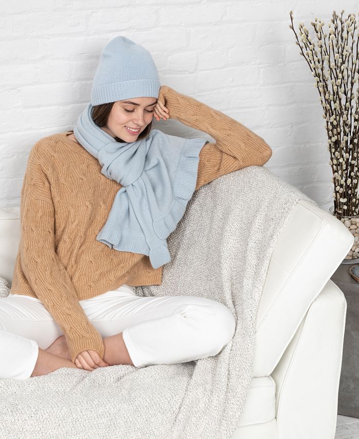 Charter Club Cashmere Ruffle Muffler Scarf, Created for Macy's - Macy's