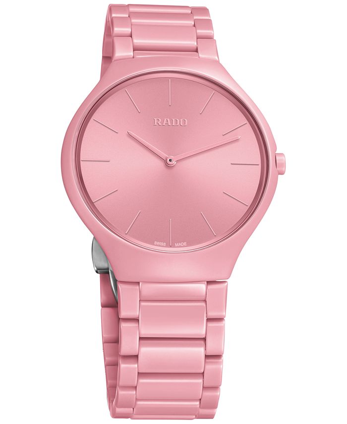 Rado Unisex Swiss True Thinline Les Couleurs Le Corbusier Pink High ...