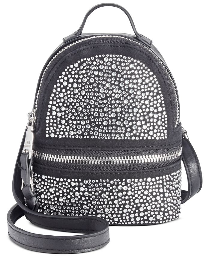 Steve Madden Nellie Rhinestone Micro Backpack Crossbody - Macy's