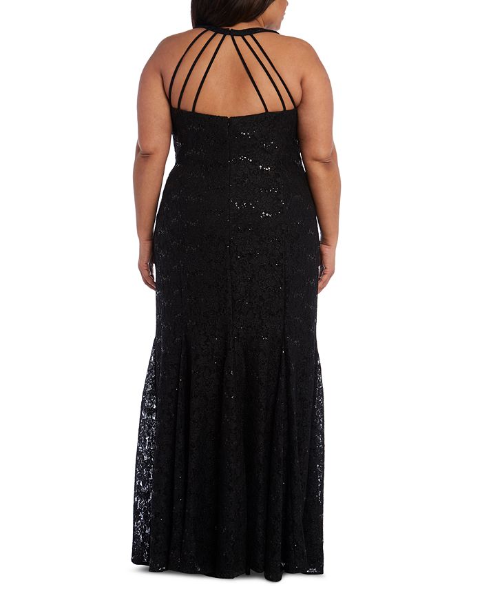 Morgan & Company Trendy Plus Size Allover-Lace Gown - Macy's