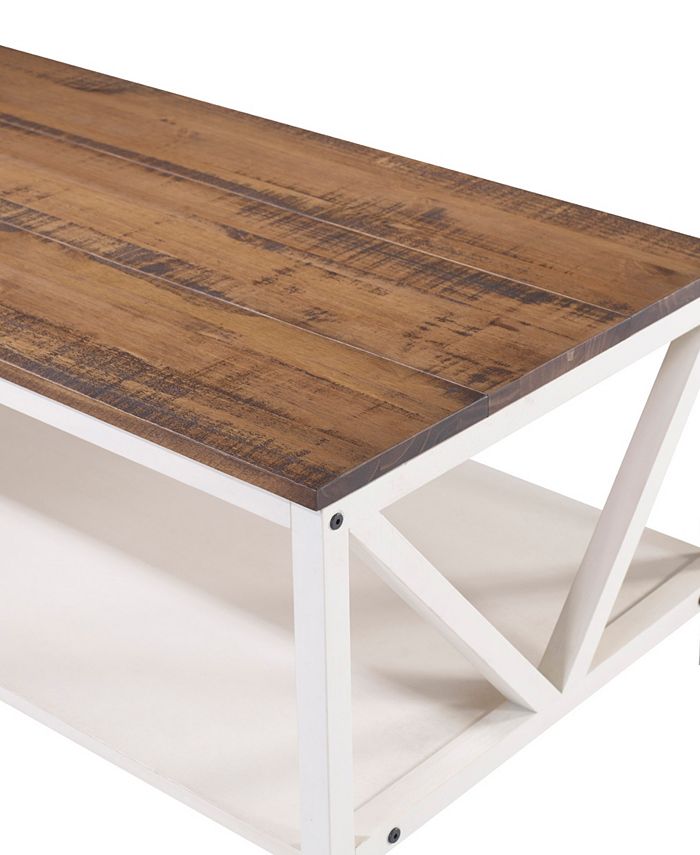 Walker Edison Distressed Farmhouse Coffee Table - Macy's