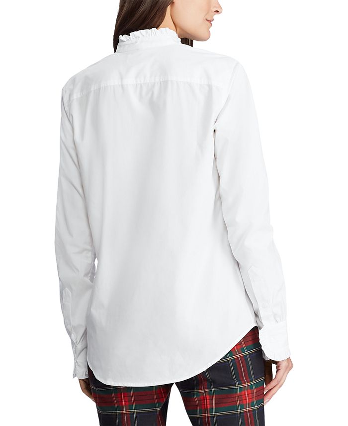 Lauren Ralph Lauren Ruffle Trim Broadcloth Shirt Macys