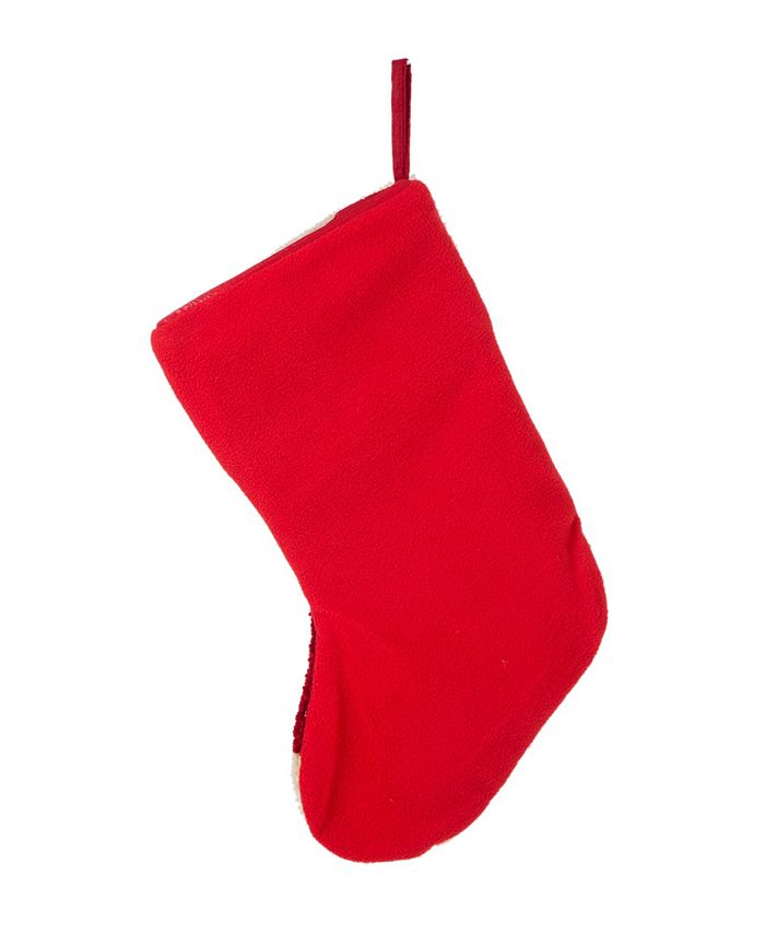 Glitzhome 20" L Hooked Dog Stocking - Macy's