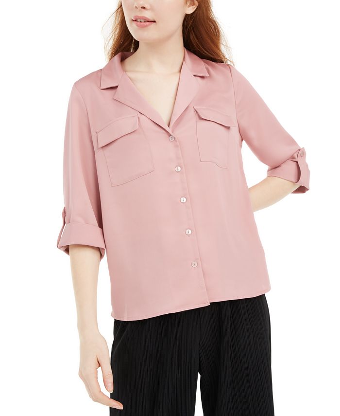 BCX Juniors' Boxy Button-Up Shirt - Macy's