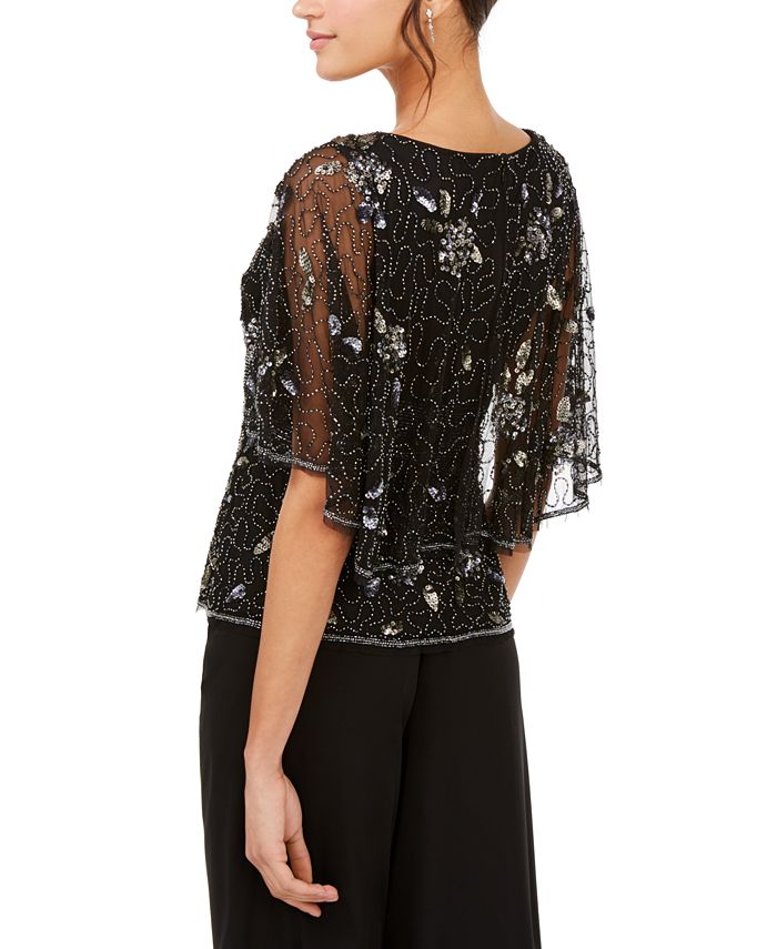 Adrianna Papell Embellished Capelet Top & Reviews - Tops - Women - Macy's
