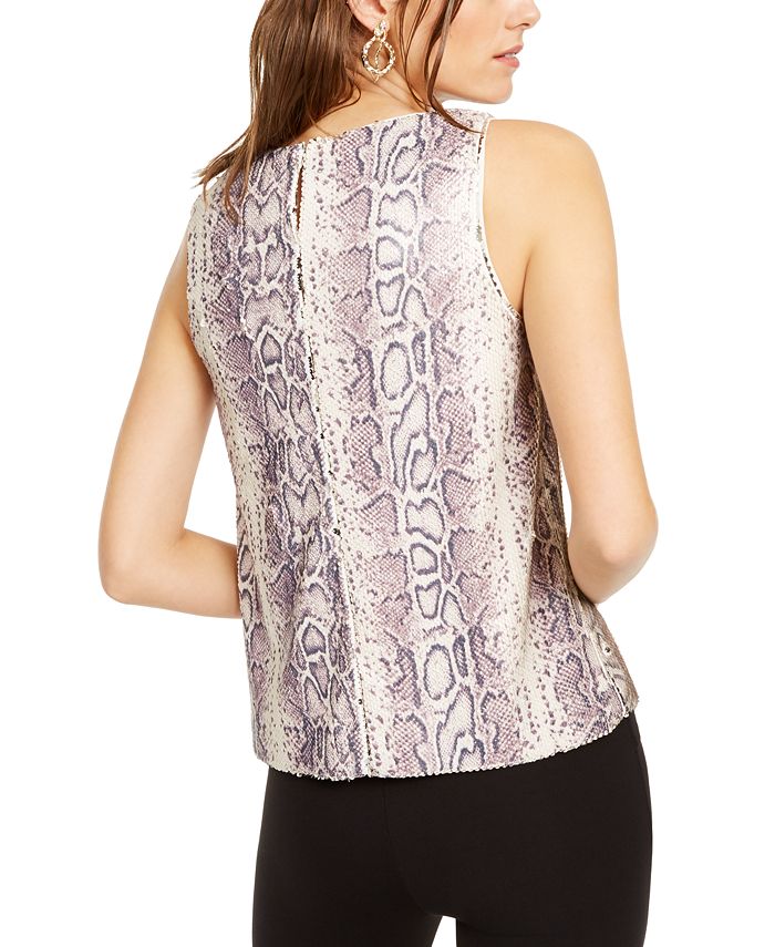 INC International Concepts INC Sequined Snake-Embossed Tank Top ...