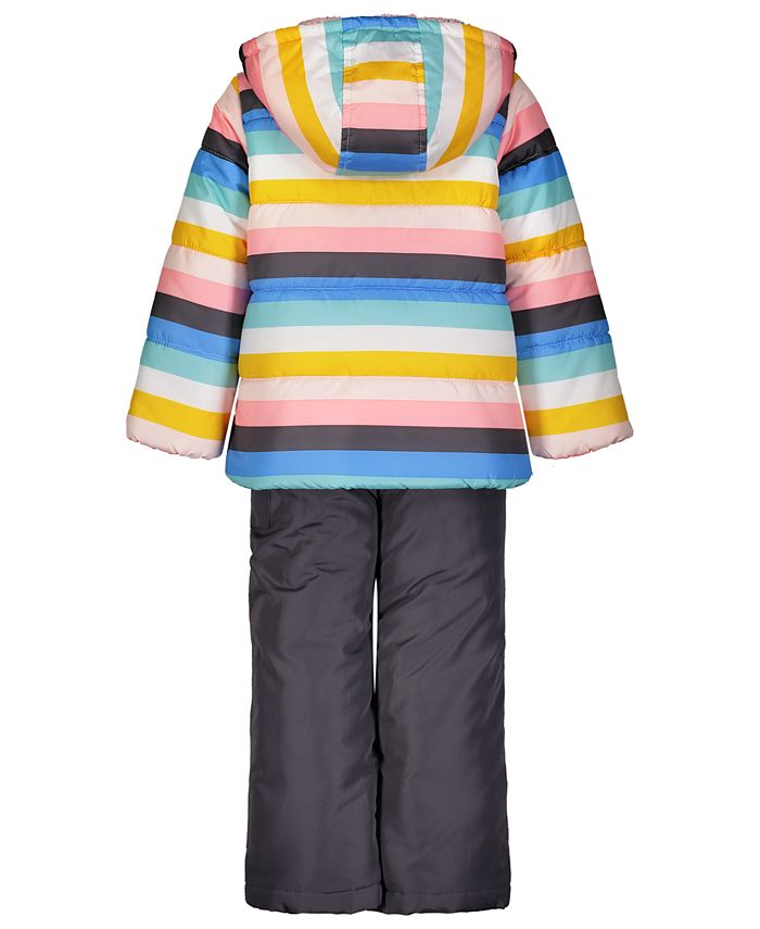 Carter's Toddler Girls 2-Pc. Striped Jacket & Bib Snow Suit - Macy's