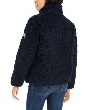 Tommy Hilfiger Colorblocked Logo Shearling Jacket - Macy's
