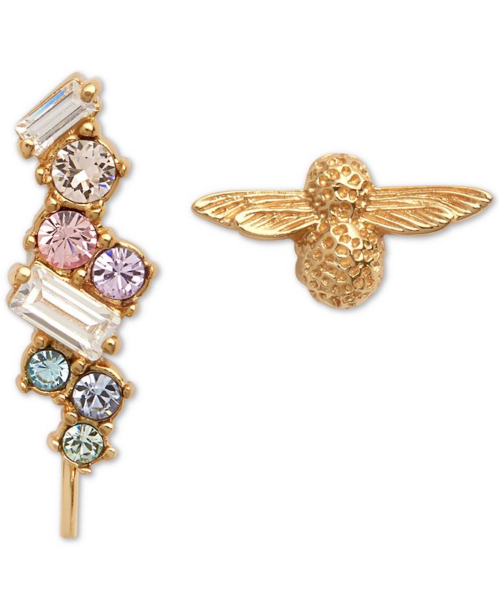 Olivia Burton Rainbow Crystal & Bee Mismatch Earrings - Macy's