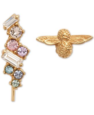 Olivia Burton Rainbow Crystal & Bee Mismatch Earrings - Macy's