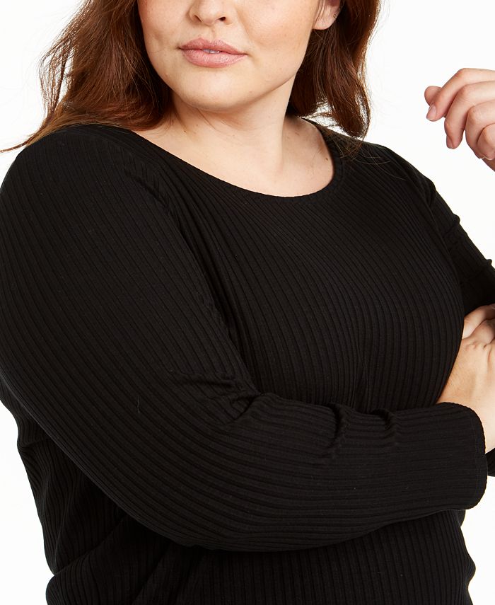 Eileen Fisher Plus Size Ballet-Neck Top - Macy's