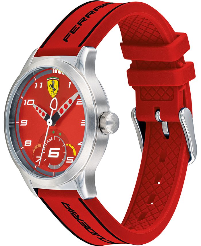 Ferrari Kid's Pitlane Red Silicone Strap Watch 34mm - Macy's