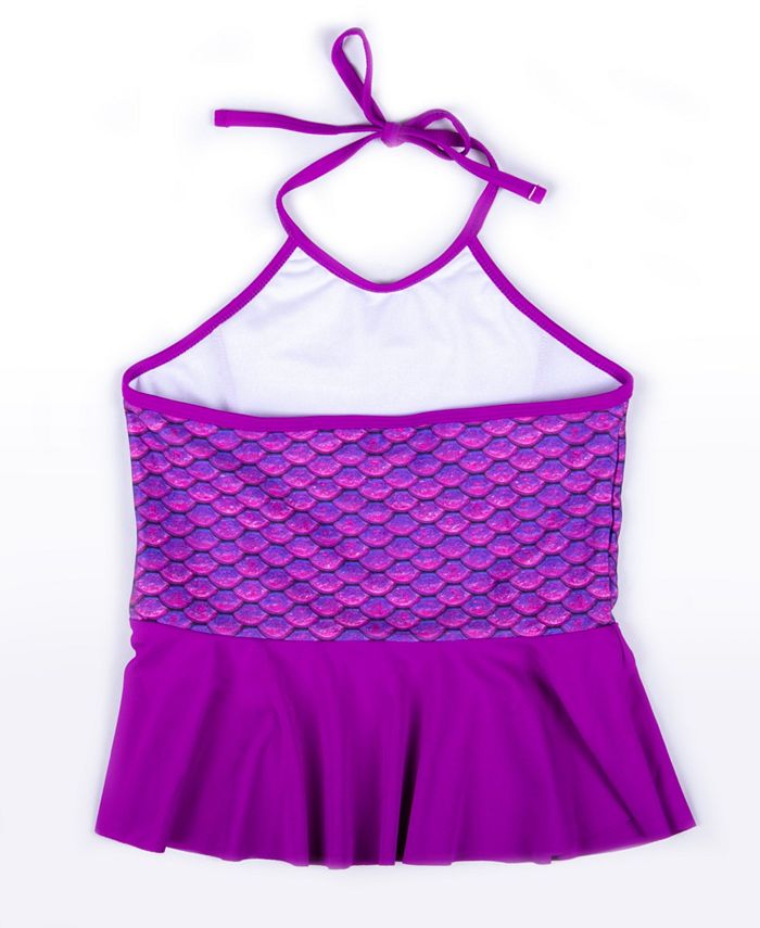 Fin Fun Girls Scale-Print Peplum Tankini Top - Macy's