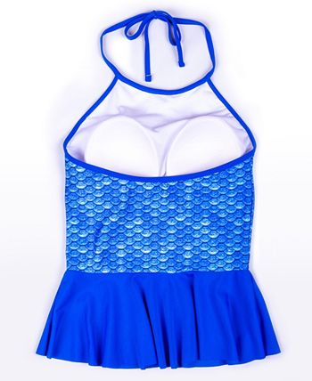 Fin Fun Mermaid Scale-Print Peplum Tankini Top - Macy's