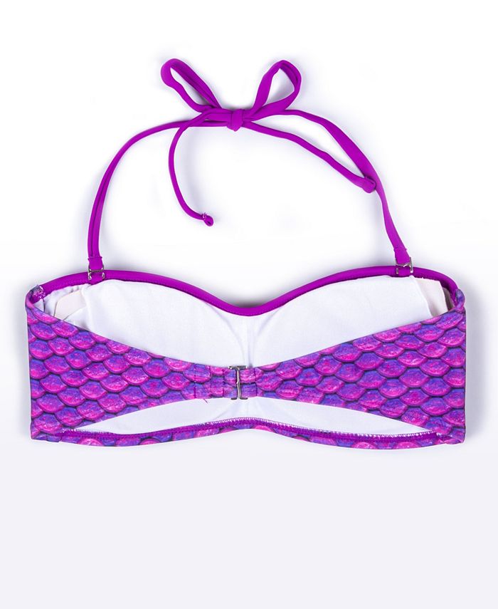 Fin Fun Mermaid Scale-Print Bandeau Bikini Top - Macy's
