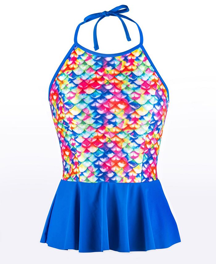 Fin Fun Mermaid Scale-Print Peplum Tankini Top - Macy's