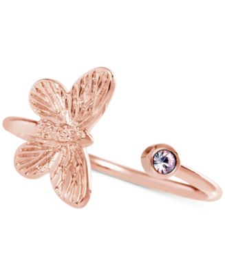 Olivia Burton Crystal Butterfly Cuff Ring - Macy's