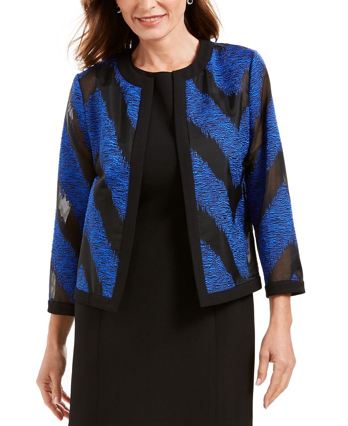 Kasper Organza Mixed-Texture Flyaway Jacket - Macy's