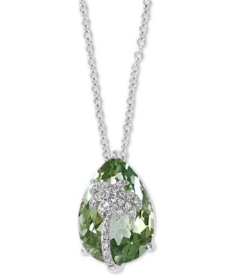 EFFY® Green Quartz (5-5/8 ct. t.w.) & Diamond (1/20 ct. t.w.) Palm Tree ...