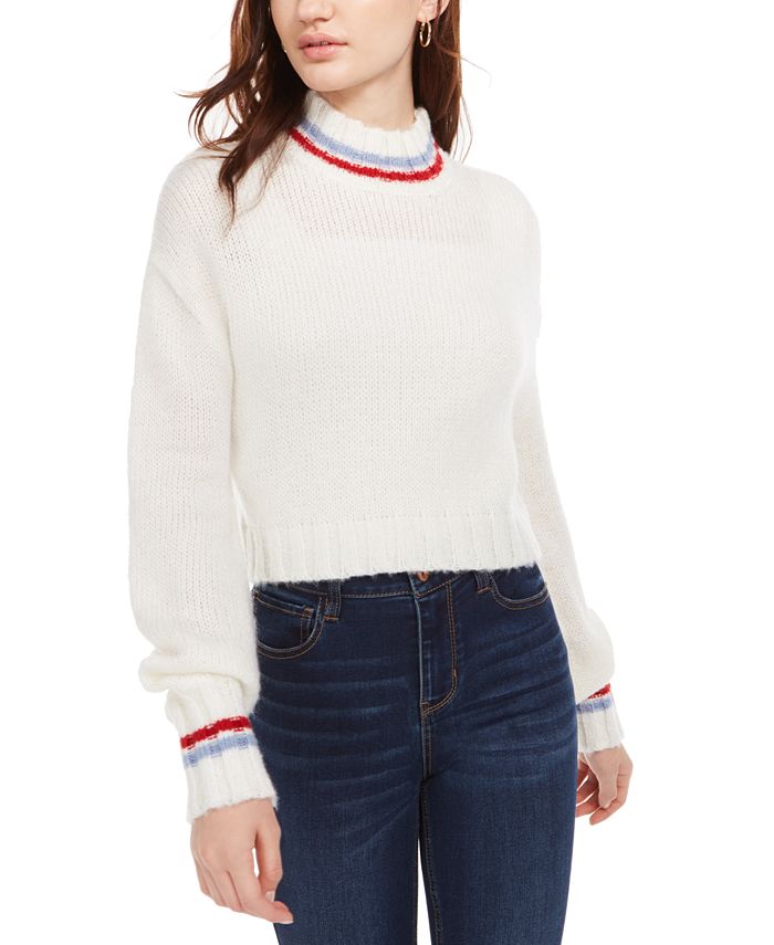Planet Gold Juniors' Turtleneck Cropped Sweater - Macy's
