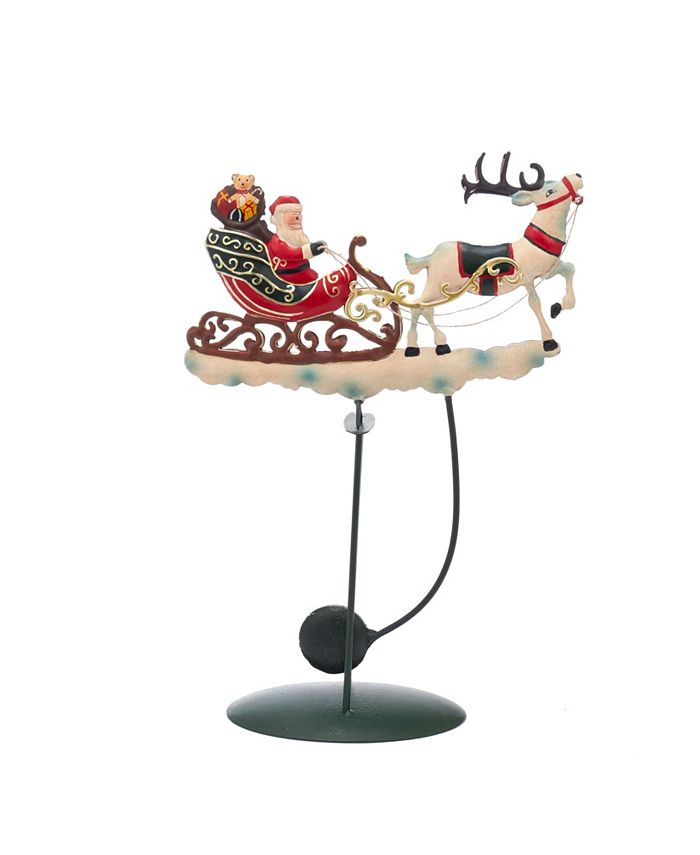 Kurt Adler 12-Inch Santa and Deer Pendulum Table Piece - Macy's