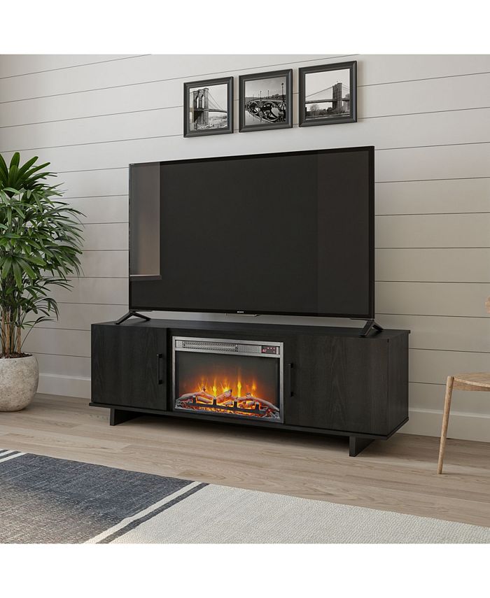 A Design Studio Fleur TV Stand with Fireplace for TVs up to 60" - Macy's