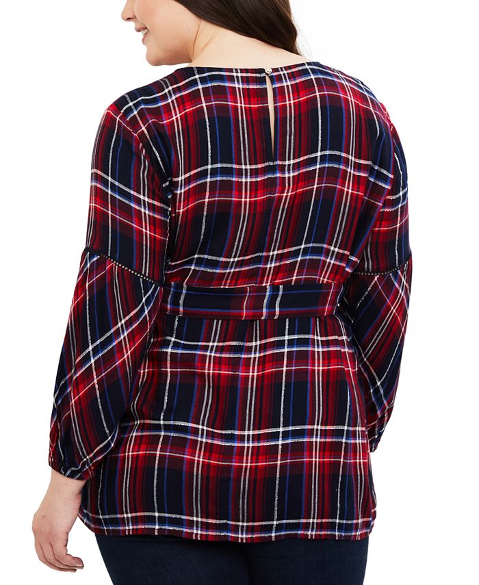 Motherhood Maternity Plus Size Plaid Blouse - Macy's