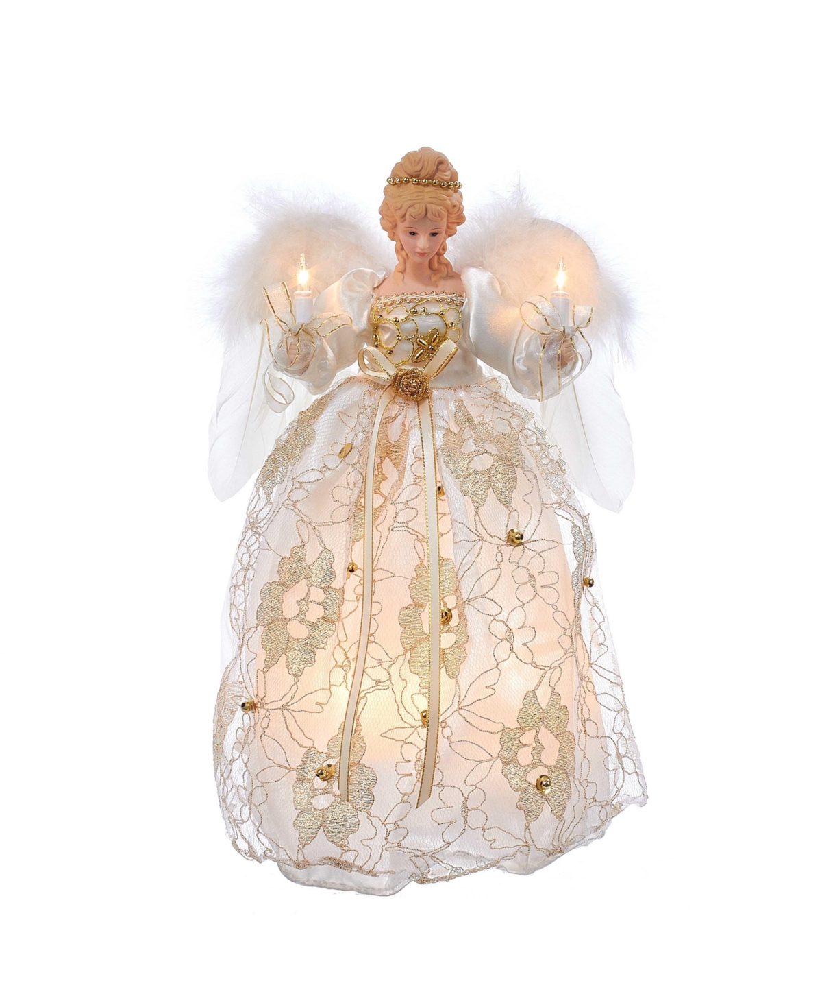 Click here for Kurt Adler Ul 10-Light 12-Inch Ivory and Gold Ange... prices
