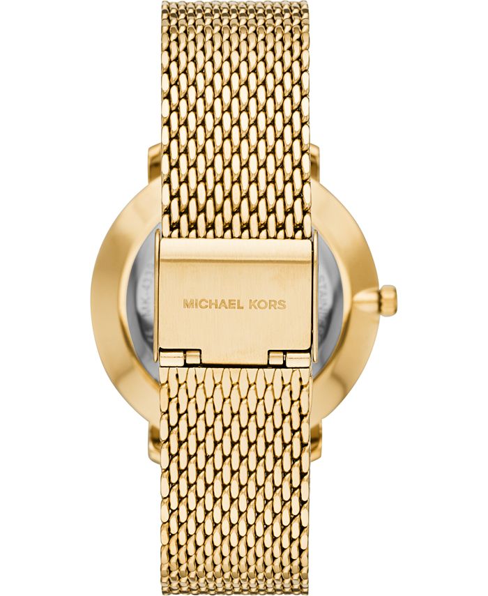 Michael Kors Women's Pyper Gold-Tone Stainless Steel Mesh Bracelet ...