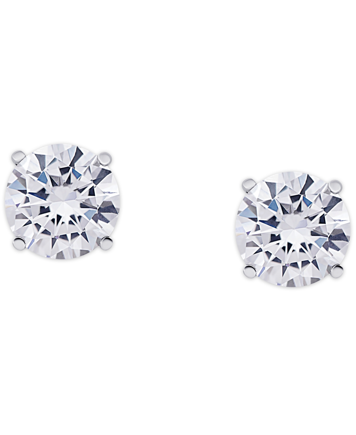 Click here for Cubic Zirconia Round Stud Earrings in Silver Plate... prices