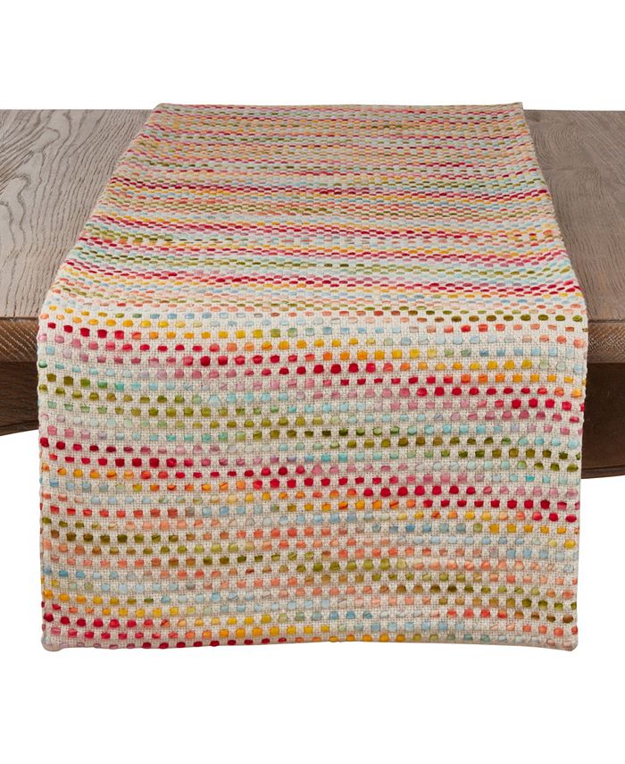 Saro Lifestyle Woven Table Runner with Confetti Design - Macy's