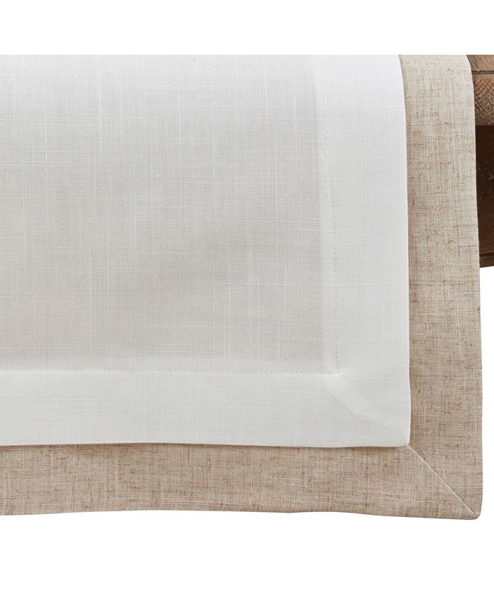 Saro Lifestyle Double Layer Table Runner with Thick Border Design - Macy's