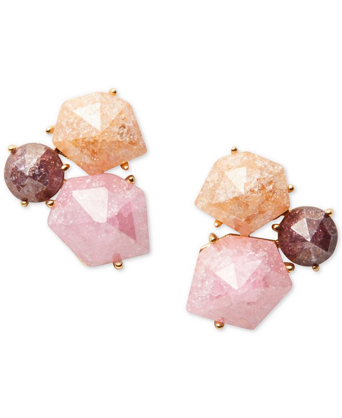 kate spade new york Gold-Tone Multi-Stone Cluster Stud Earrings - Macy's