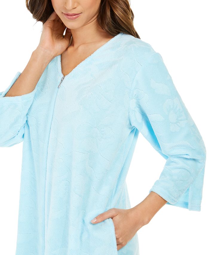 Miss Elaine Micro Terry Short Zipper Robe - Macy's