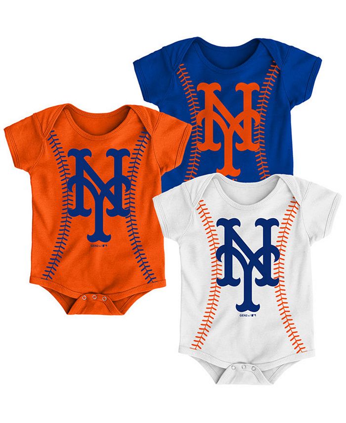 Outerstuff Baby New York Mets Running Home 3 Piece Bodysuit Set - Macy's