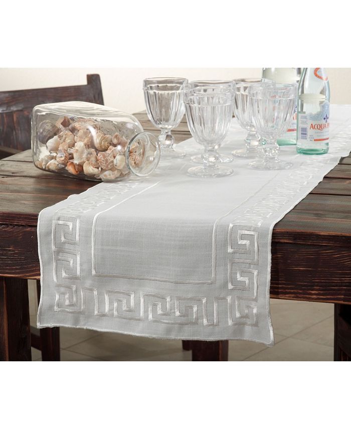 Saro Lifestyle Greek Key Design Table Runner Or Tablecloth - Macy's