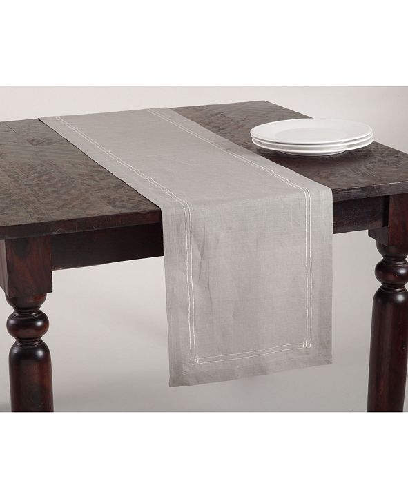 Saro Lifestyle Embroidered Border Linen Runner & Reviews - Table Linens ...