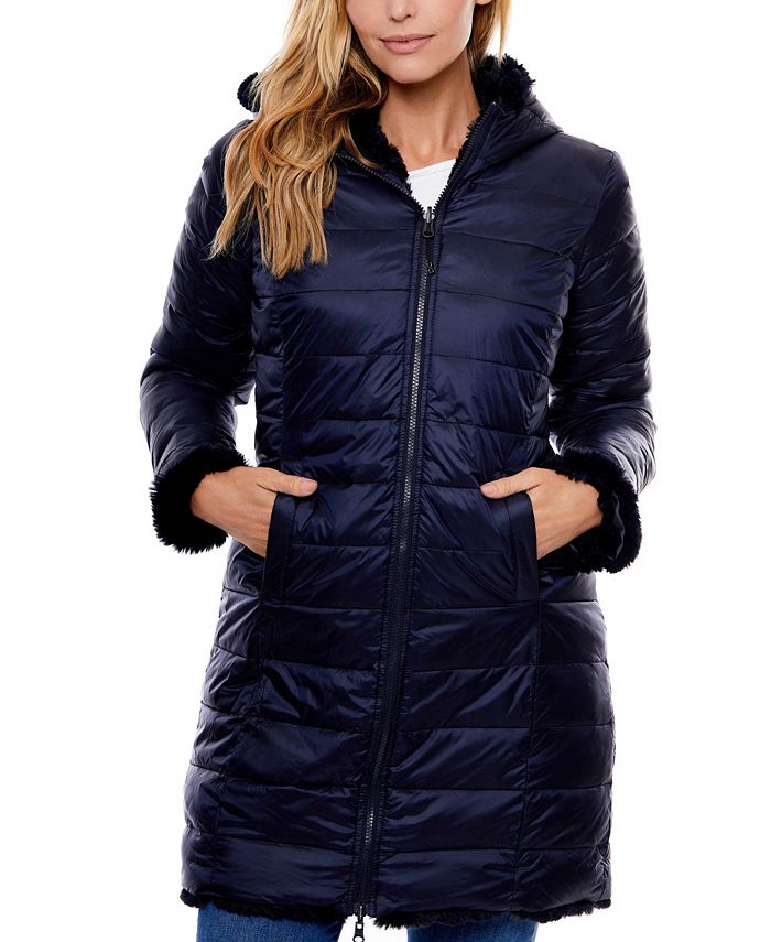 Be Boundless Sphere Reversible Faux Fur/Nylon Coat - Macy's