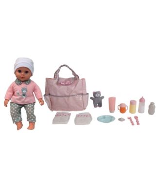 Dream Collection 16" Pretend Play Baby Doll With Diaper Bag Accessories ...